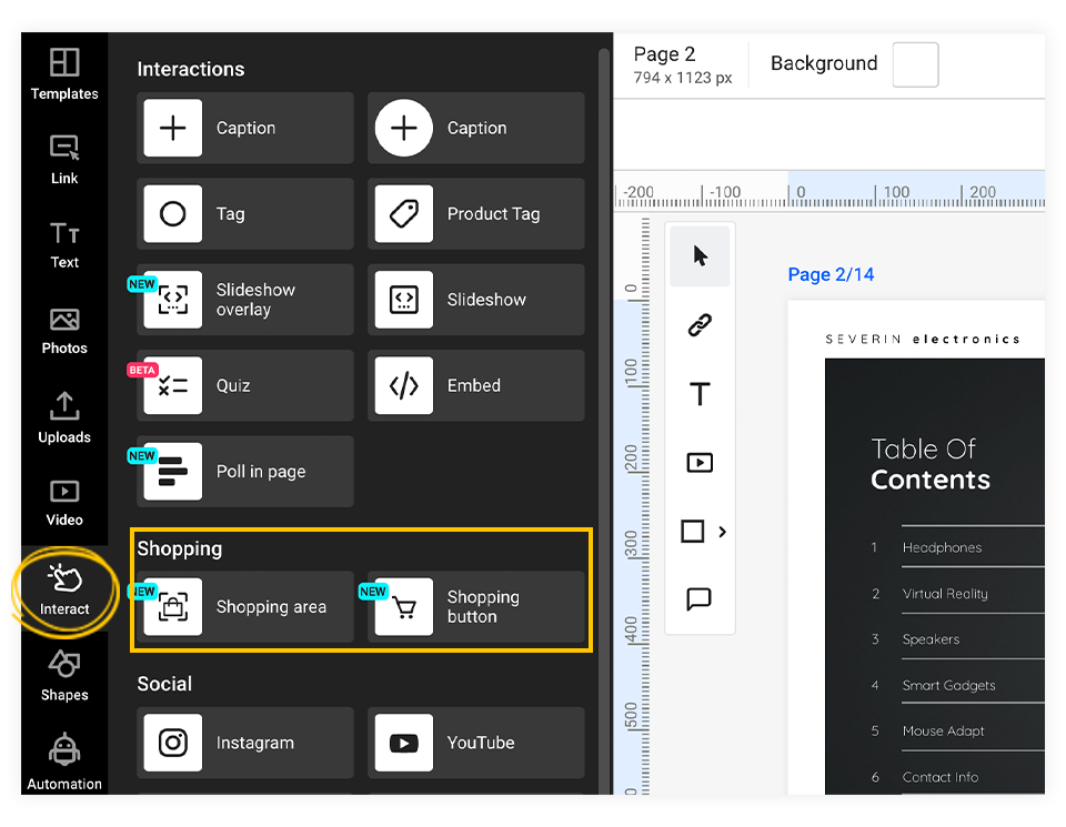 How to use the shopping list feature