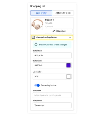 How to use the shopping list feature