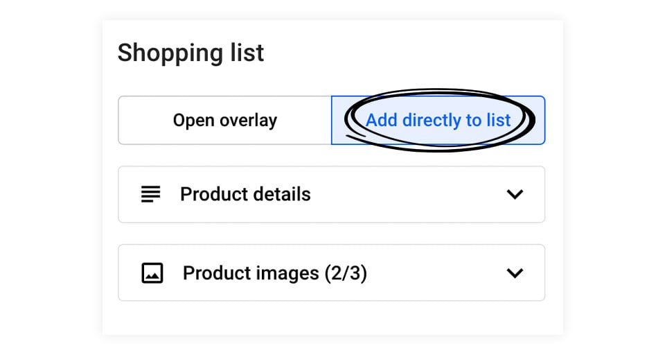 How to use the shopping list feature