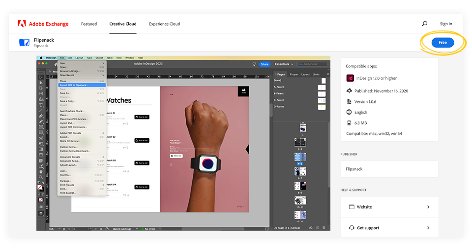 Flipsnack Extension for Adobe InDesign