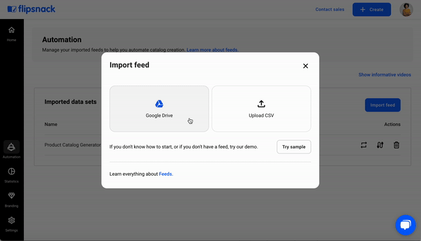 How to create product catalogs from scratch using a product feed