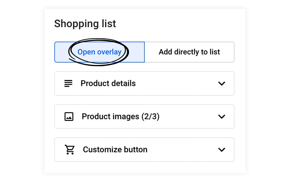 How to use the shopping list feature
