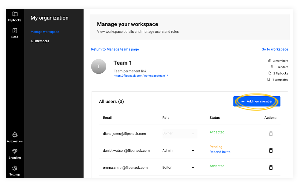 Manage multiple teams
