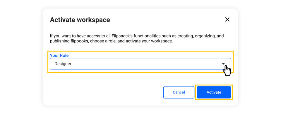 Being a reader in a Flipsnack workspace