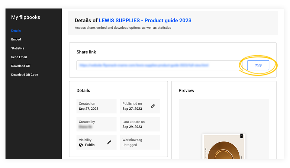 Sharable full view links