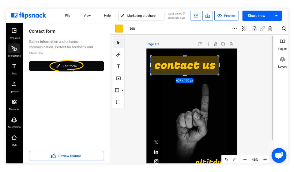 How to add contact forms to your flipbook