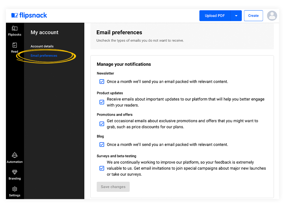 Learn about account options and other settings