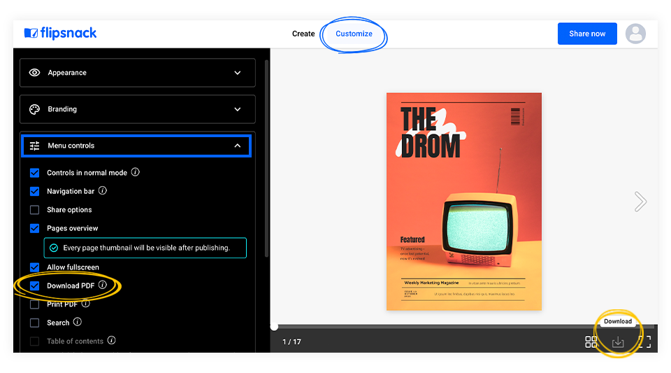 How to download your flipbook as PDF