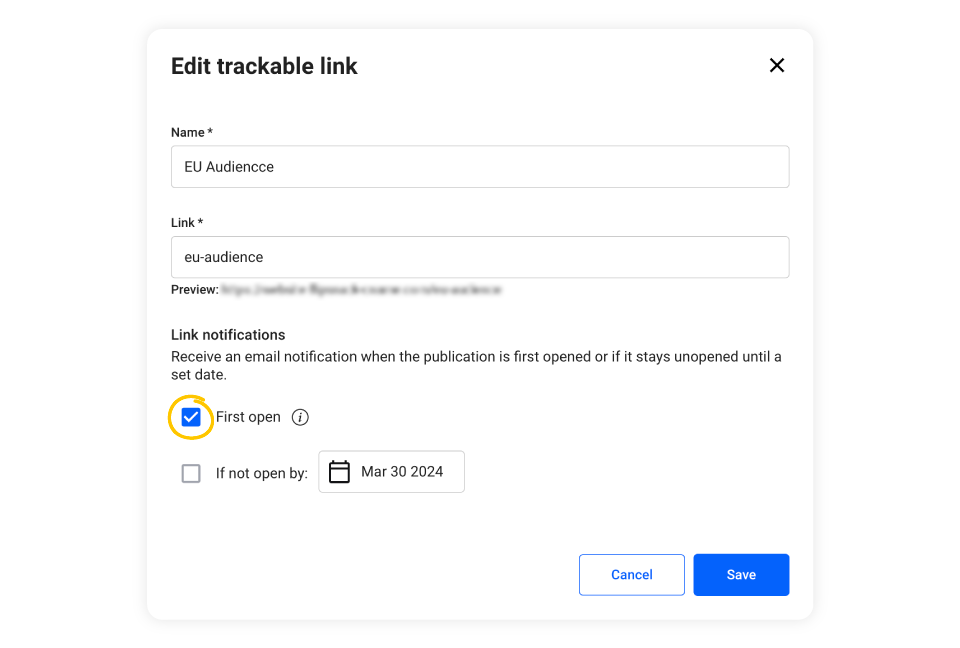 How to set individual trackable links for your publications