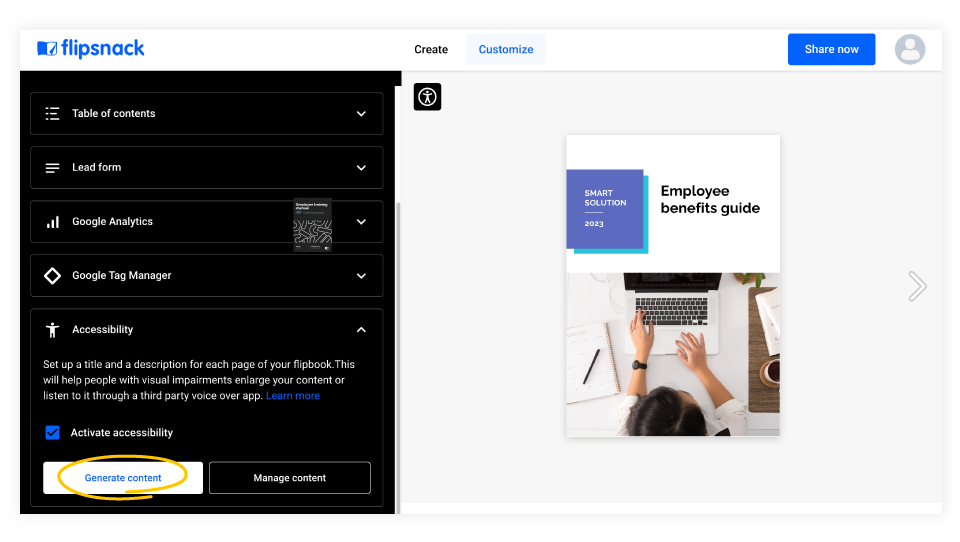 Flipsnack AI package