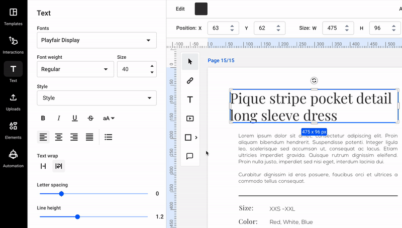 Individual text formatting