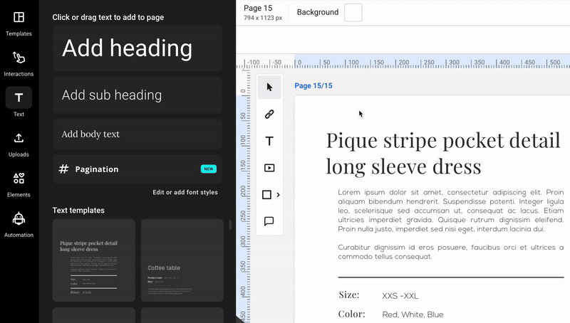 Individual text formatting