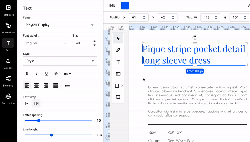 Individual text formatting