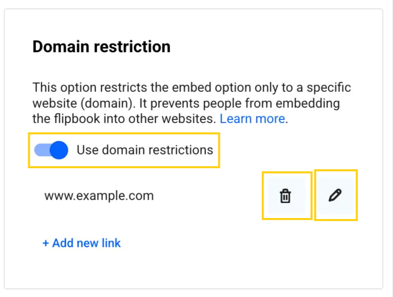 Improving content security with domain restriction
