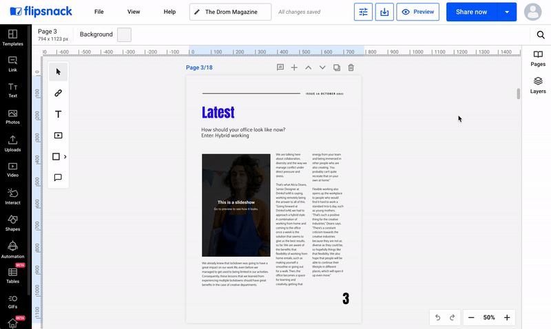 How to organize, delete, or replace pages in Design Studio