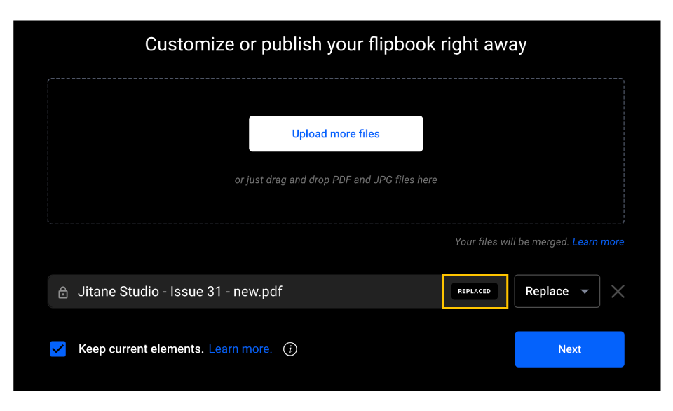 Replace PDF and keep interactions