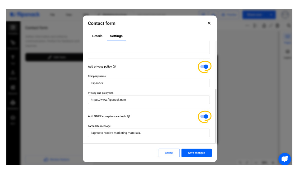 How to add contact forms to your flipbook