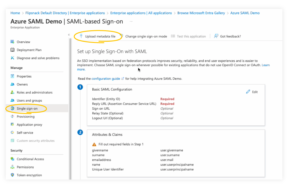 How to set up Azure SAML SSO with Flipsnack